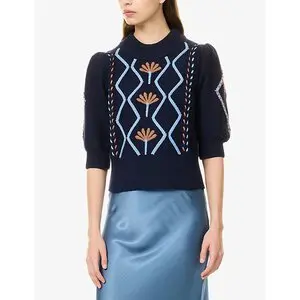 Rails Addy Floral-embroidered Cotton-blend Jumper