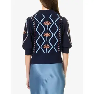 Rails Addy Floral-embroidered Cotton-blend Jumper