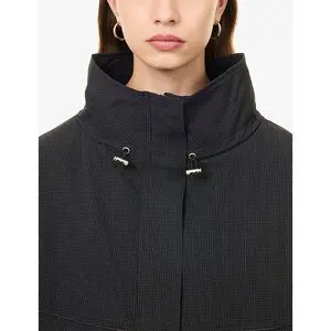 THE COUTURE CLUB Micro-check Funnel-neck Shell Jacket