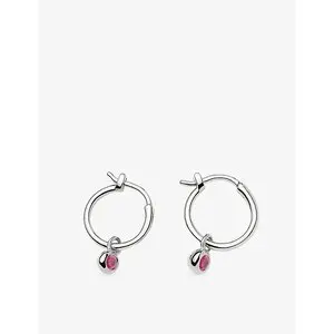 MISSOMA October Birthstone Mini Charm Plated Brass And Tourmaline Hoop Earrings - Silver