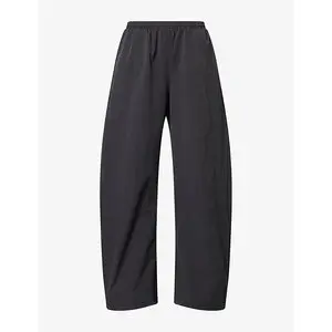 THE COUTURE CLUB Micro-check Drawstring-hem Shell Trousers