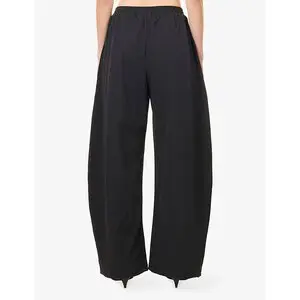 THE COUTURE CLUB Micro-check Drawstring-hem Shell Trousers