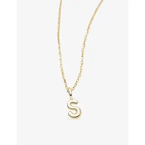 MISSOMA Fine Initial Mini S 14ct Yellow Pendant Necklace