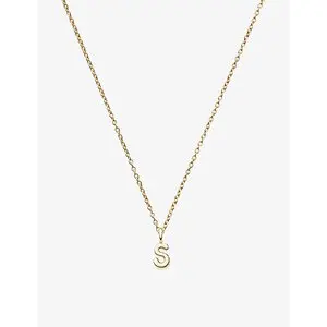 MISSOMA Fine Initial Mini S 14ct Yellow Pendant Necklace