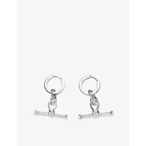 MISSOMA Ridge T-bar Plated Brass Drop Huggies
