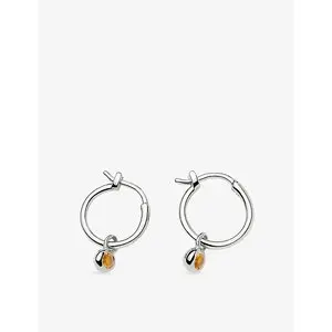 MISSOMA November Birthstone Mini Charm Plated Brass And Citrine Hoop Earrings - Silver