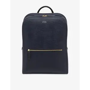 Smythson Panama Branded Leather Backpack - One-color