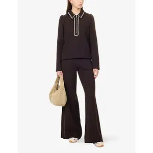 ME+EM Textured Wide-leg Jacquard-jersey Trousers