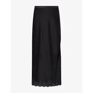 ME+EM Lace-trim Satin Maxi Skirt
