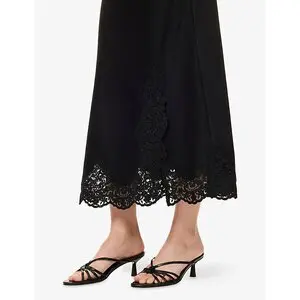 ME+EM Lace-trim Satin Maxi Skirt