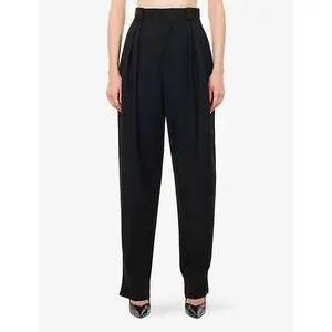 Bottega Veneta Pleated Straight-leg Wool Trousers