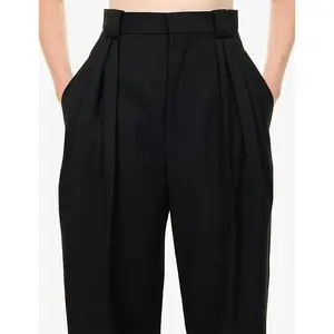 Bottega Veneta Pleated Straight-leg Wool Trousers