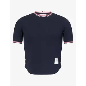 Thom Browne Cotton Piqué Top - Navy