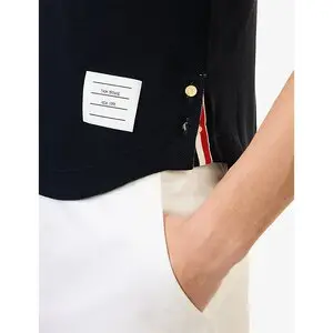 Thom Browne Cotton Piqué Top - Navy