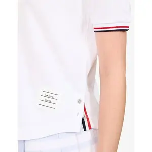 Thom Browne Contrast-stripe Trims Cotton Piqué Top