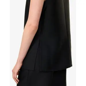 Le Kasha Wool-blend Sleeveless Stand-collar Shirt