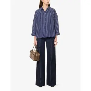 ME+EM Striped Relaxed-fit Crepe Shirt