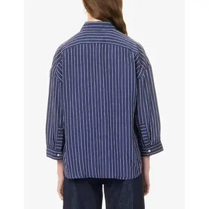 ME+EM Striped Relaxed-fit Crepe Shirt