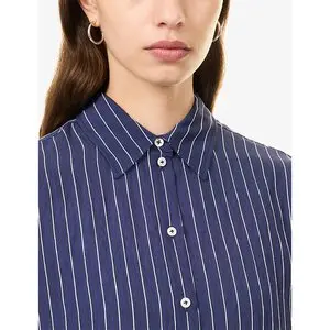 ME+EM Striped Relaxed-fit Crepe Shirt