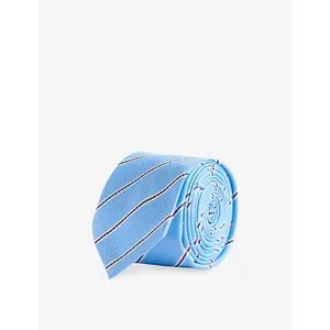 Thom Browne Jacquard Stripe Silk Tie - Light Blue