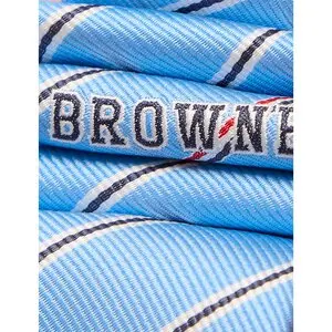Thom Browne Jacquard Stripe Silk Tie - Light Blue