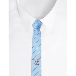 Thom Browne Jacquard Stripe Silk Tie - Light Blue
