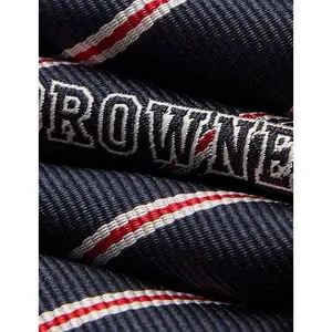 Thom Browne Jacquard Stripe Silk Tie - Navy