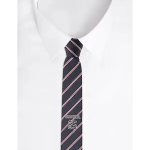 Thom Browne Jacquard Stripe Silk Tie - Navy