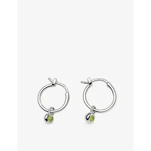 MISSOMA August Birthstone Mini Charm Plated Brass And Peridot Hoop Earrings - Silver