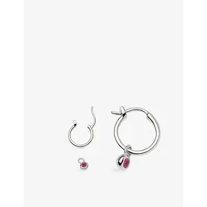 MISSOMA July Birthstone Mini Charm Plated Brass And Ruby Hoop Earrings