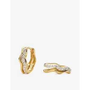 MISSOMA Molten Snow Double Mini 9ct Solid Yellow And Lab Grown Diamond Hoop Earrings - Gold