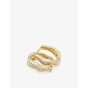 MISSOMA Molten Snow Double Mini 9ct Solid Yellow And Lab Grown Diamond Hoop Earrings