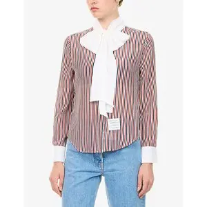 Thom Browne Neck-tie Pinstripe Silk Shirt