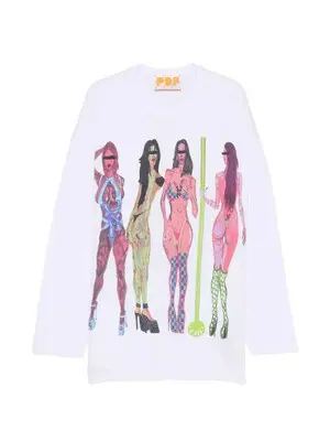 PDF Long-sleeve Graphic Print T-shirt - White