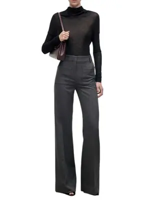 Victoria Beckham Alina Trousers In Dark Mélange