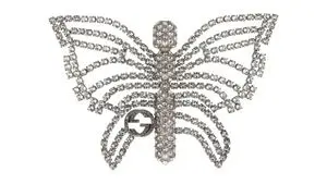 Gucci Crystal Embellished Butterfly Brooch