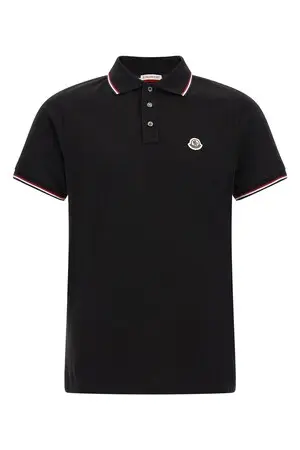Moncler Tricolor Trim Polo Shirt