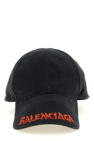 Balenciaga Embroidered Logo Cap - Black