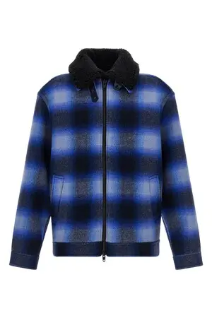 Balenciaga Flannel Bomber Jacket - Blue