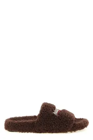 Balenciaga Furry' Open Sandals - Brown
