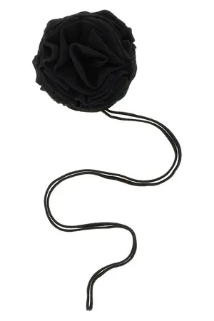 NUDE Knitted Brooch With Lace - Black