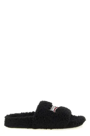 Balenciaga Furry' Open Sandals - Black