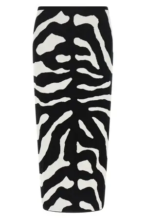 Moschino Zebra Intarsia Skirt - White/black