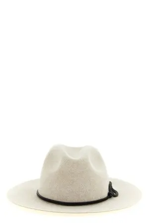 Brunello Cucinelli Fedora' Hat With Wide Brim And Cord - Beige