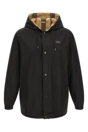 Burberry Elmhurst' Hooded Reversible Jacket - Black