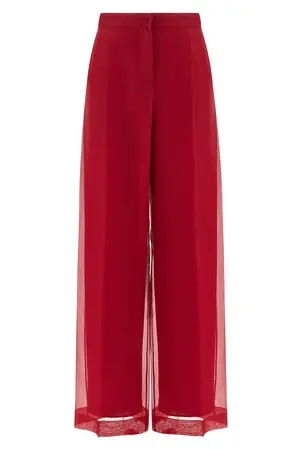 Max Mara Silk Organza Wide Leg Pants