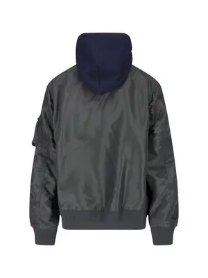 Sacai Hooded Bomber Jacket - Blue