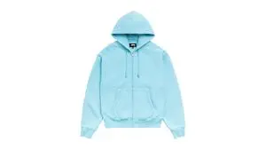 StÜssy Cursive Applique Zip Hoodie - Aqua