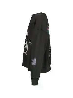 SONG FOR THE MUTE Distressed Graphic-print Sweatshirt - Black