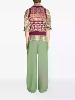 Dries Van Noten Contrast-waist Pants - Green